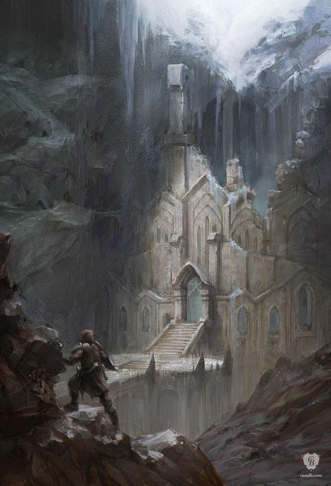 Artwork Snow Elf Temple Skyrim Bethesda Softworks